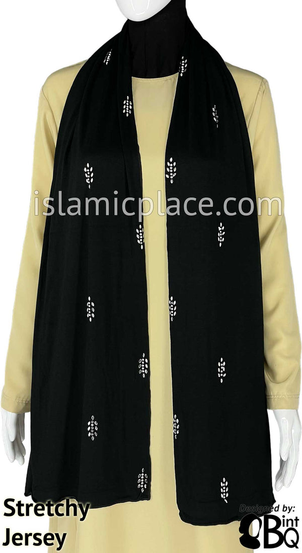 Black with Silver and Gray Stones in Design 51 - Jersey Shayla Long Re ...