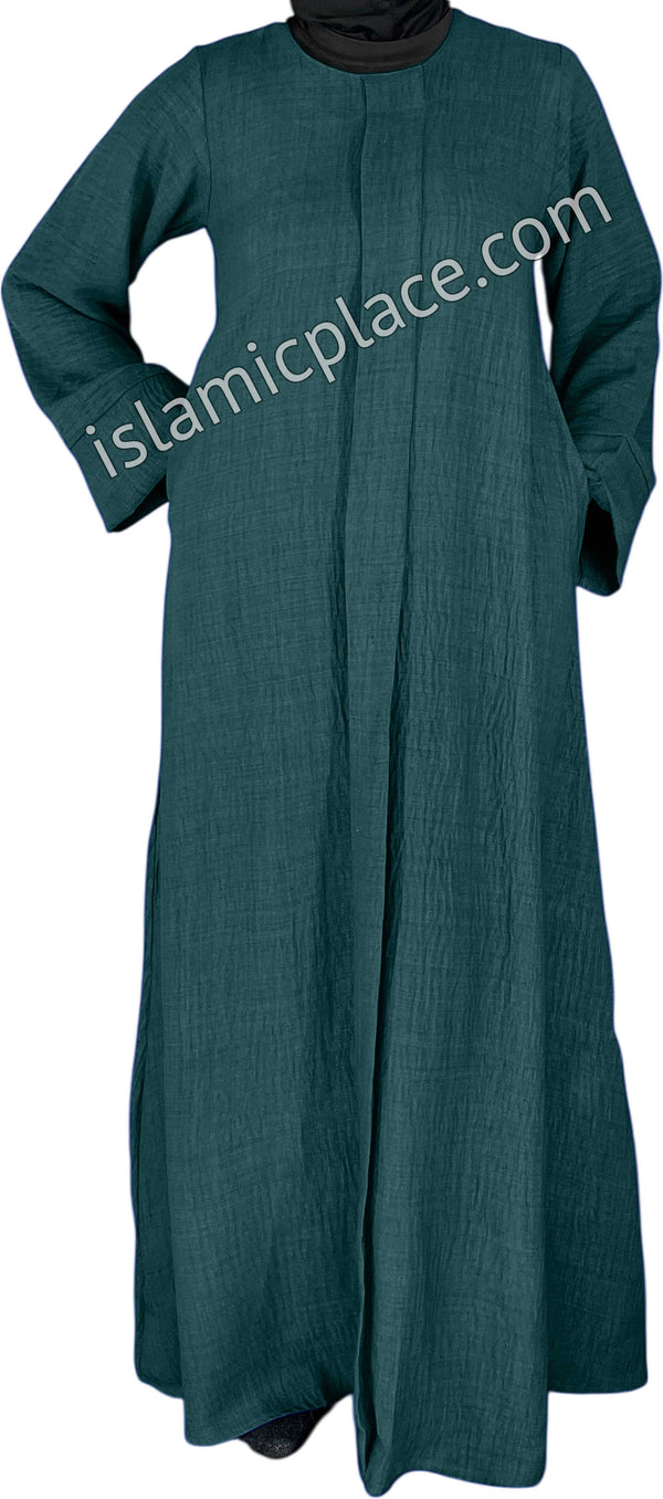 Teal Blue - Layla Style Flowy Abaya - The Islamic Place
