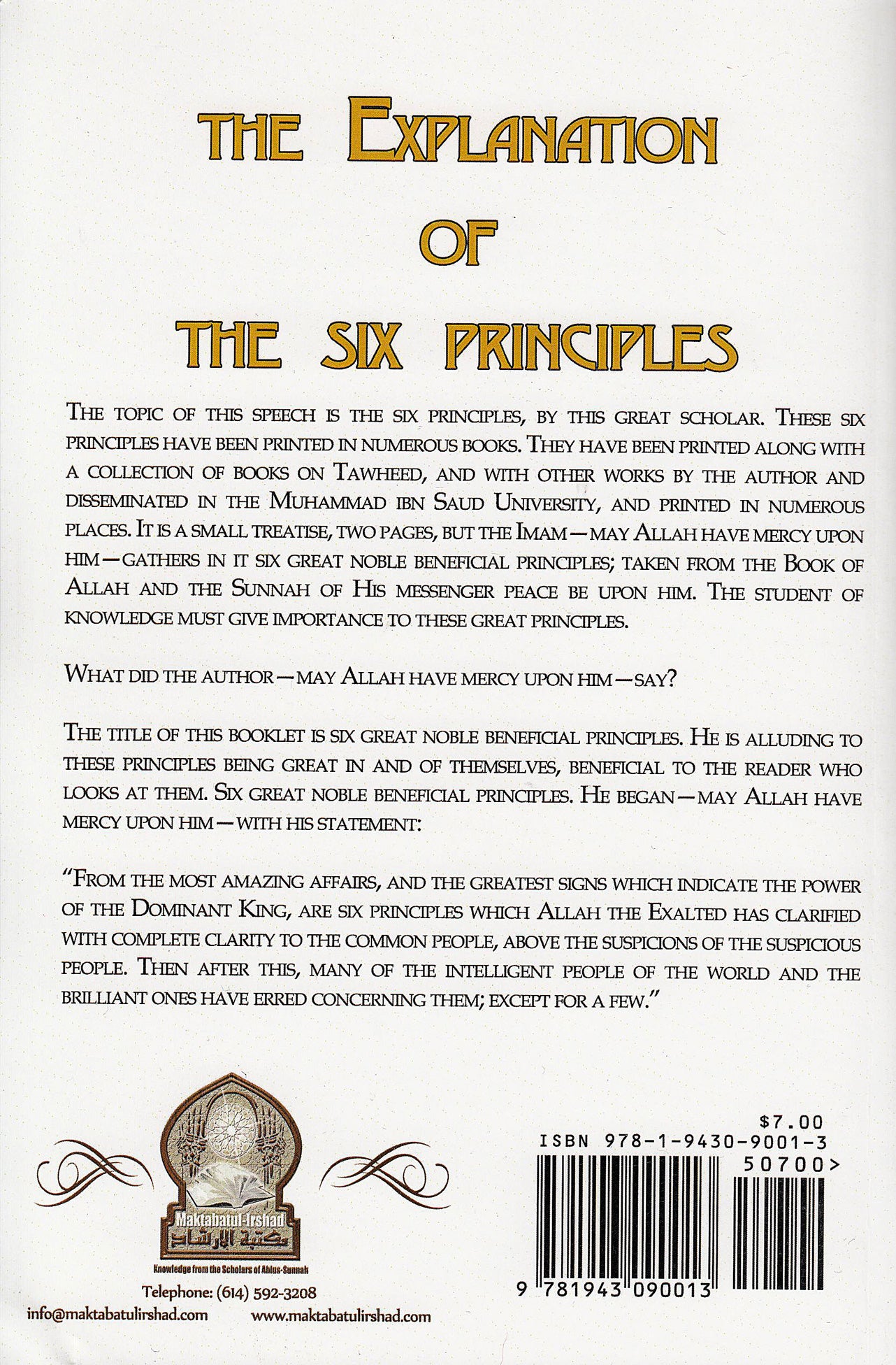 The Explanation of The Six Principles - The Islamic Place