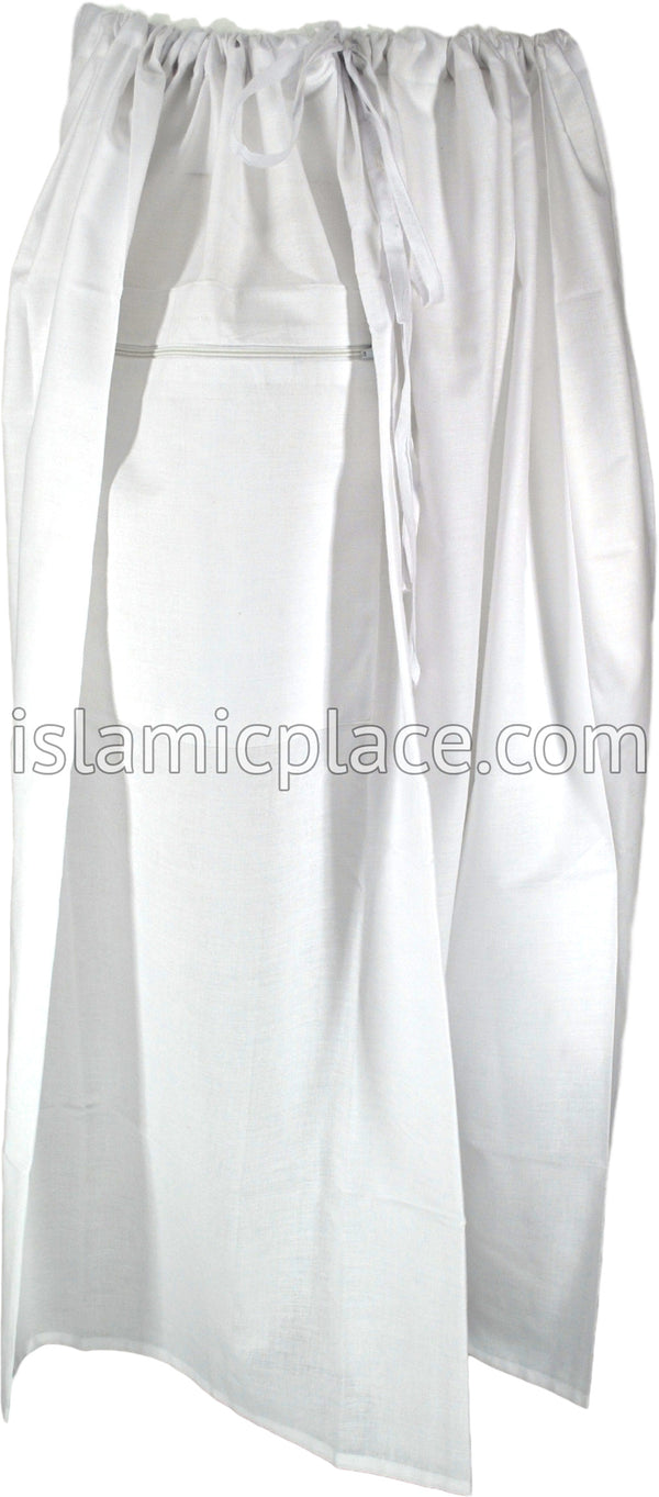 White - Solid Color Men Lungi Izar - The Islamic Place
