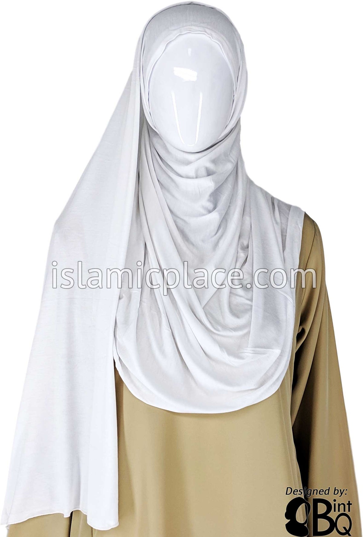 White Plain - Jamila Jersey Shayla Long Rectangle Hijab 30"x70" - The ...