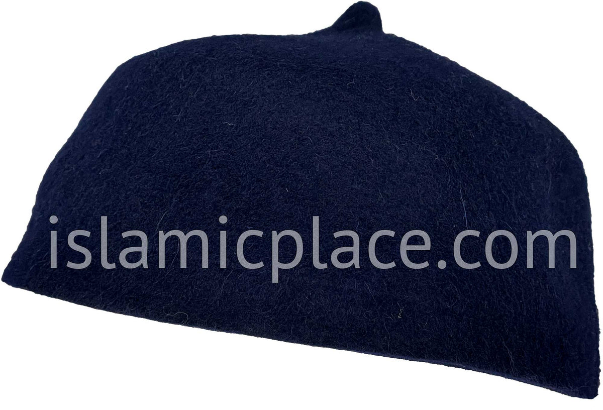 Navy Blue - 100% Wool Moroccan Fez Kufi with a Felt like finish - The ...