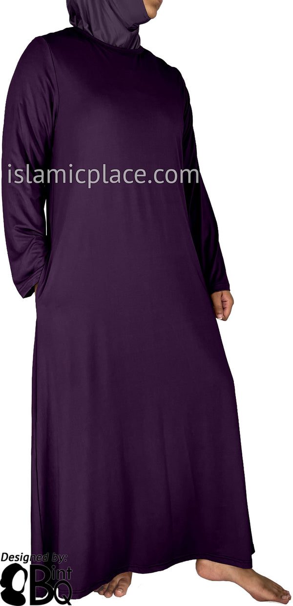Plum - Salima Simply Elegant Basic Abaya by BintQ - The Islamic Place