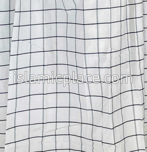 White and Black - Square Grid Design Men Lungi Izar - The Islamic Place