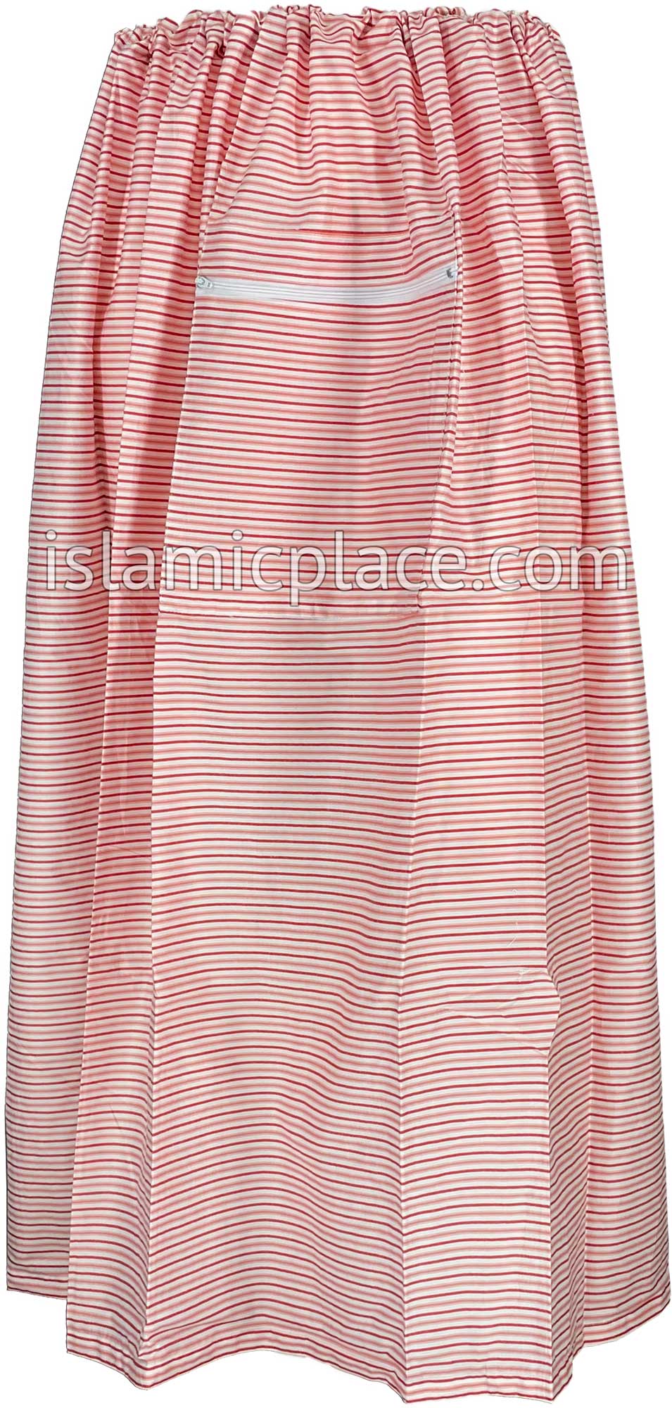 Cherry Red and White - Stripes Design Men Lungi Izar - The Islamic Place
