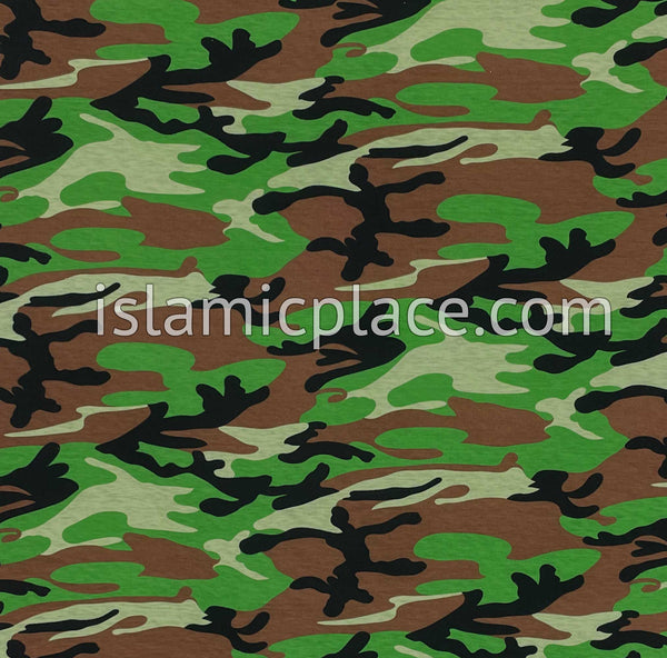 Shades of Green, Brown and Black Cameoflage Design - Print Jersey Shay ...