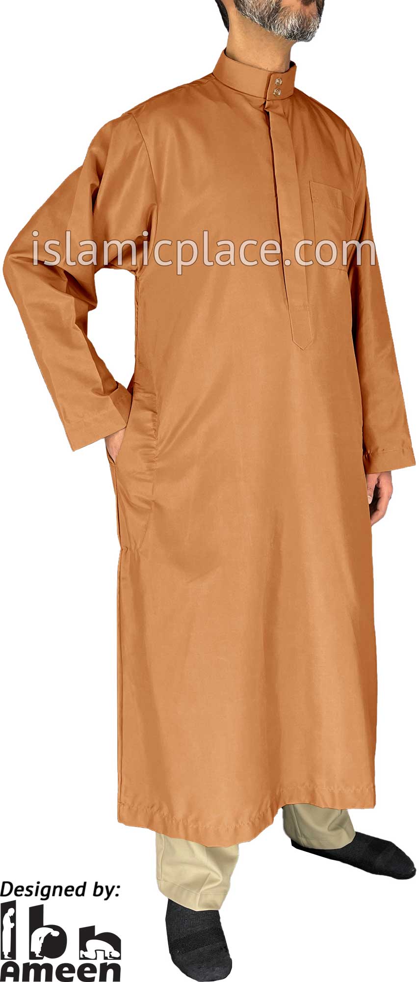 Copper - Aziz Style Men Saudi Thob by Ibn Ameen - The Islamic Place